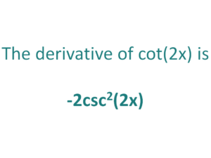 The Derivative of cot2x - DerivativeIt