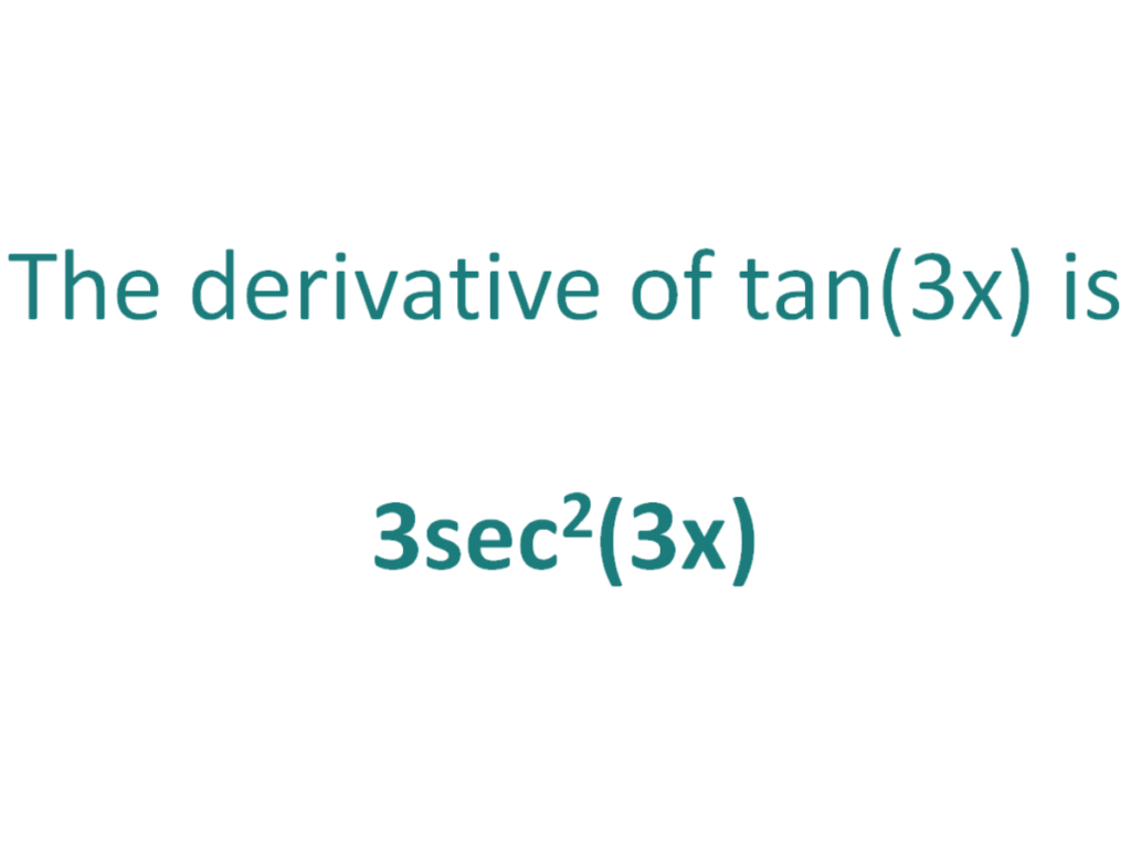 The Derivative of tan(3x) - DerivativeIt